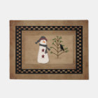 Primitive Snowman Door Mat | Zazzle.com