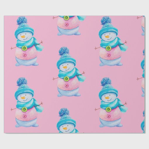 Snowman wrapping paper | Zazzle