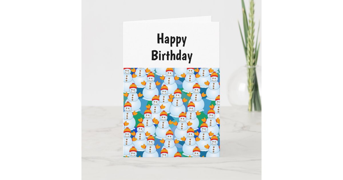 Snowmen Birthday Card | Zazzle