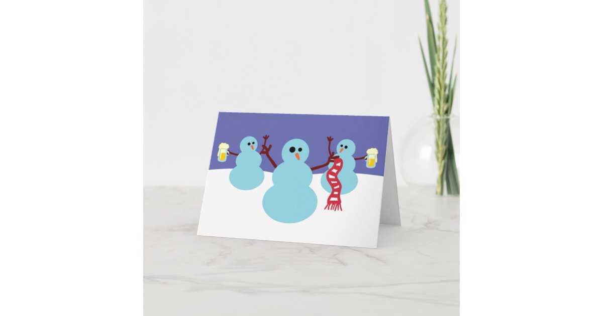 Snowmen Gone Wild! Holiday Card | Zazzle