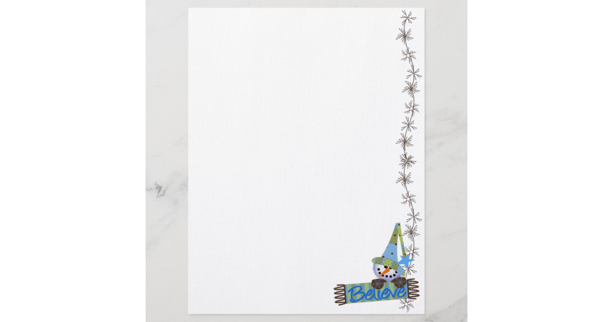 Snowmen Holiday Letterhead | Zazzle