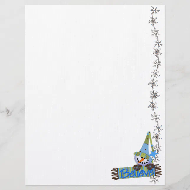 Snowmen Holiday Letterhead | Zazzle