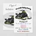 Snowmobile cartoon illustration invitation | Zazzle
