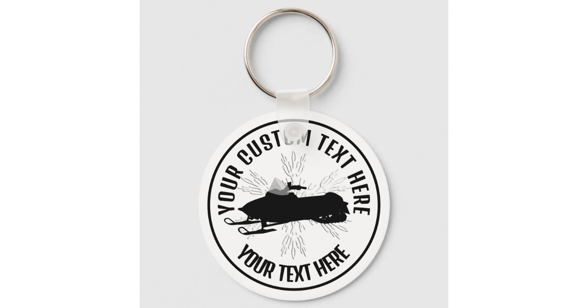 Snowmobile Icon Custom Keychain | Zazzle