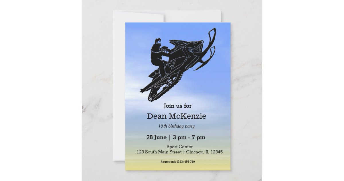 Snowmobile Invitation | Zazzle