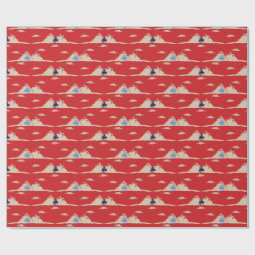 Snowmobile Mountains Patterned Winter Christmas Wrapping Paper | Zazzle