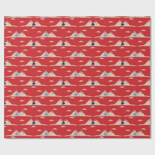 Snowmobile Mountains Patterned Winter Christmas Wrapping Paper | Zazzle