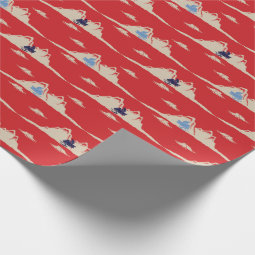 Snowmobile Mountains Patterned Winter Christmas Wrapping Paper | Zazzle