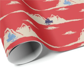 Snowmobile Mountains Patterned Winter Christmas Wrapping Paper | Zazzle