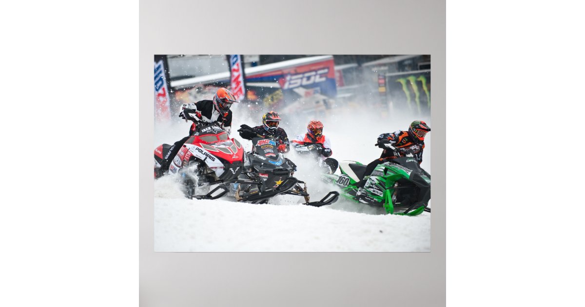 Snowmobile Snowcross Print | Zazzle.com