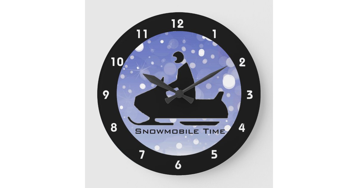 Snowmobiling Design Clock | Zazzle