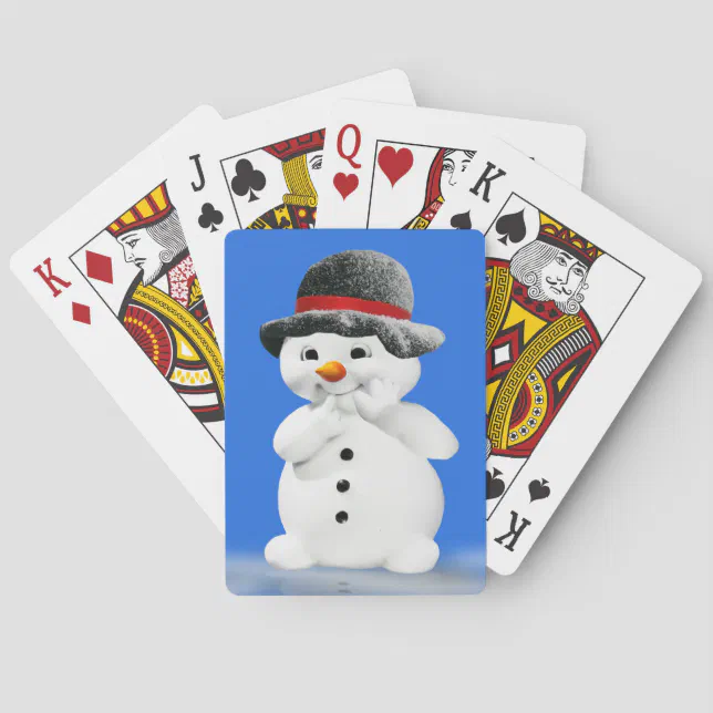 Snowmwan Christmas Playing Cards | Zazzle