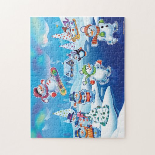Snowpeople Winter Wonderland jigsaw puzzle | Zazzle