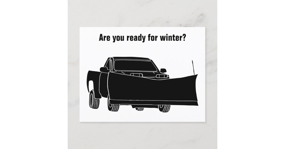 Snowplowing Pickup Truck with Plow Snowplow Postcard | Zazzle