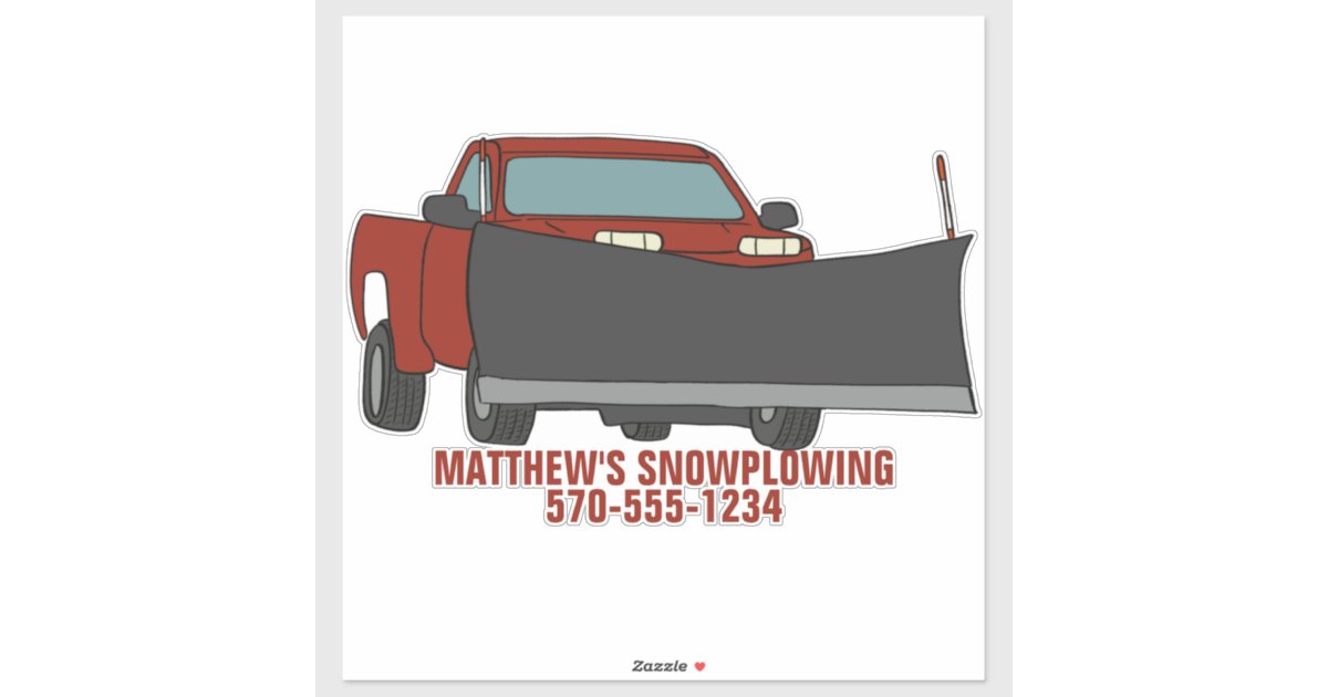 Snowplowing Pickup Truck with Plow Snowplow Sticker | Zazzle