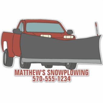 Snowplowing Pickup Truck with Plow Snowplow Sticker | Zazzle