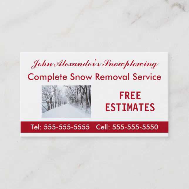 Snowplowing, Snow Removal, and Service Business Business Card | Zazzle