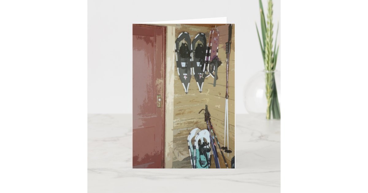 Snowshoe Holiday Card | Zazzle
