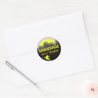Snowshoe West Virginia yellow ski stickers | Zazzle