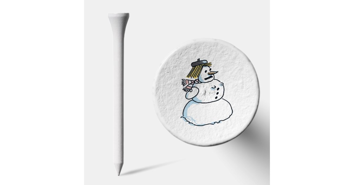 Snowwoman white golf tee top | Zazzle
