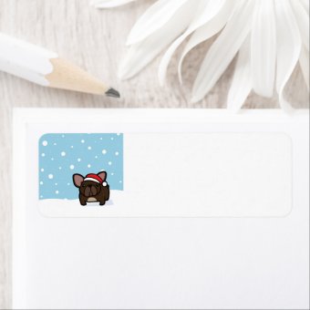 Snowy Brindle Frenchie Label | Zazzle