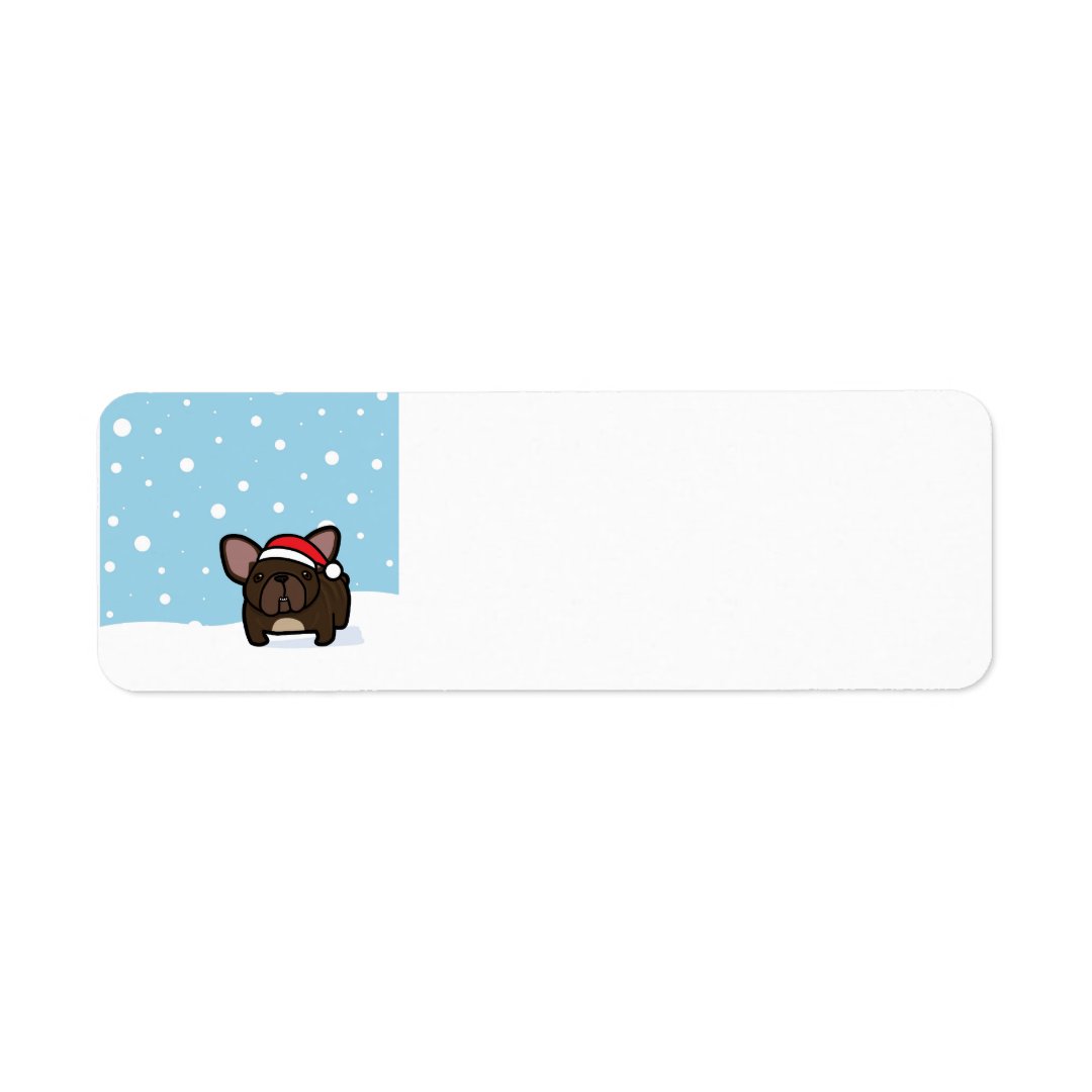Snowy Brindle Frenchie Label | Zazzle