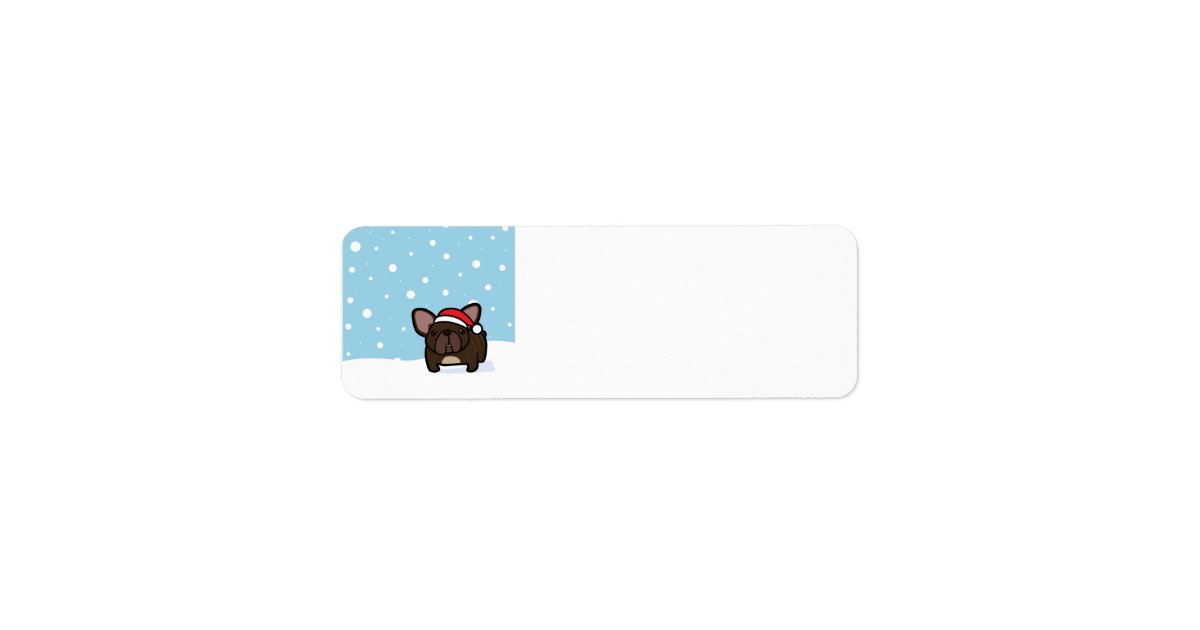 Snowy Brindle Frenchie Label | Zazzle