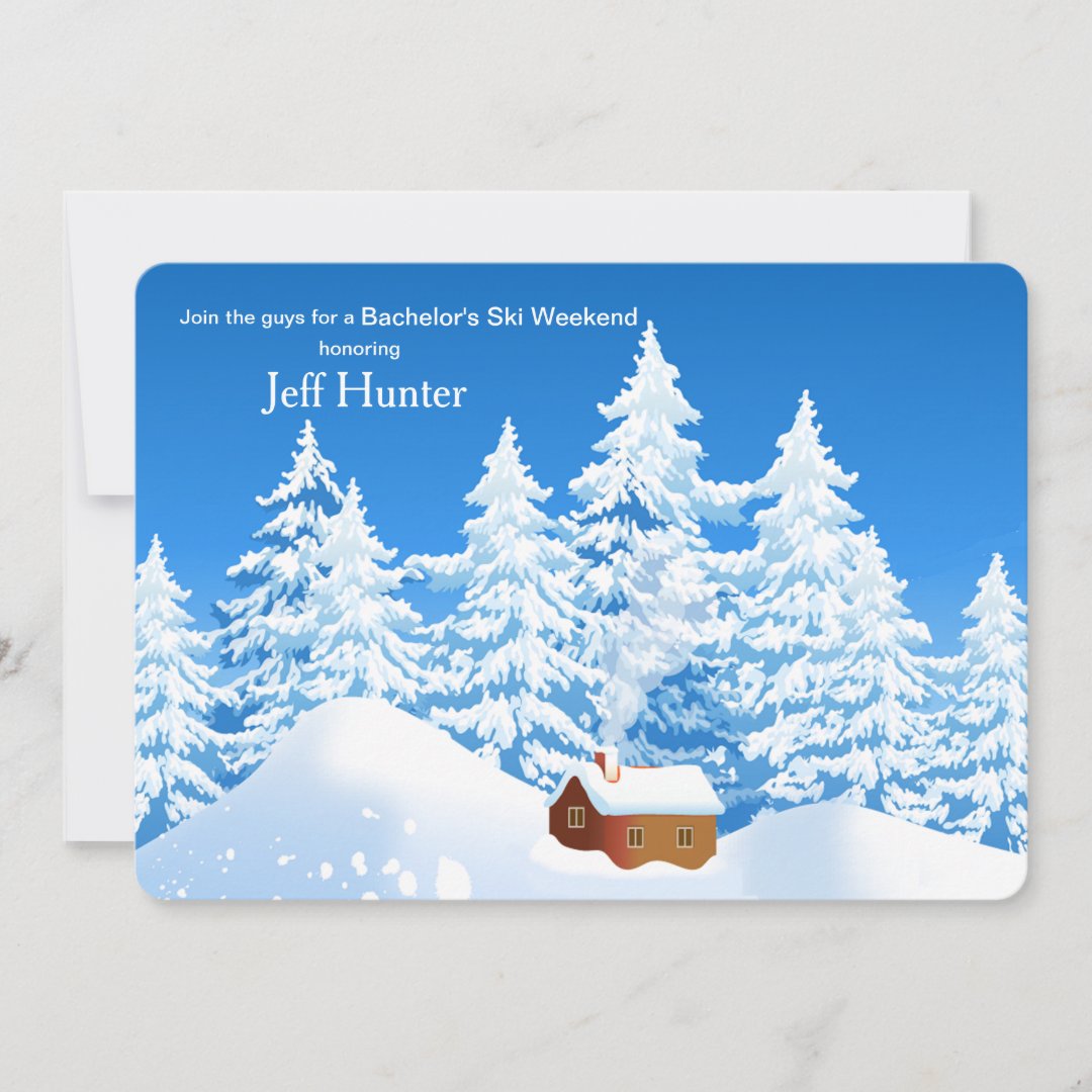 Snowy Cabin Invitation | Zazzle