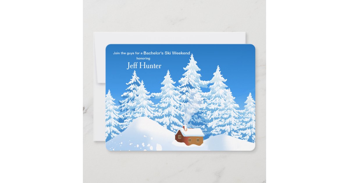 Snowy Cabin Invitation | Zazzle