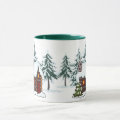 Snowy Cabin Scene Mug | Zazzle