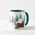 Snowy Cabin Scene Mug | Zazzle