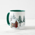 Snowy Cabin Scene Mug | Zazzle