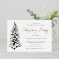 Snowy Christmas Tree Festive Christmas Party Gold Foil Invitation | Zazzle