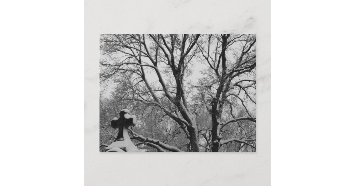 Snowy Cross Postcard | Zazzle