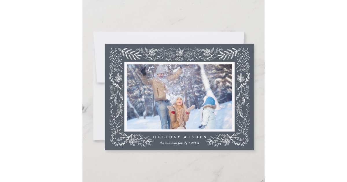 Snowy Foliage | Holiday Photo Card | Zazzle.com