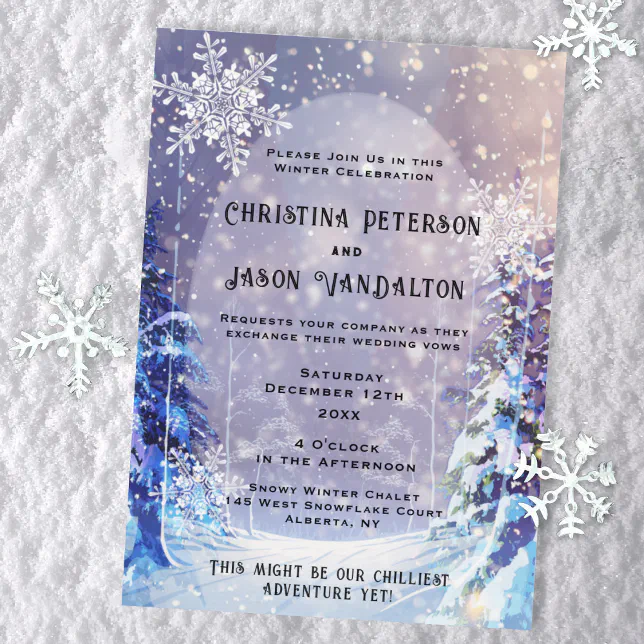 Snowy Forest | Winter Wedding Invitation | Zazzle