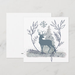 Snowy Glitter Winter Solstice Deer Holiday Card | Zazzle
