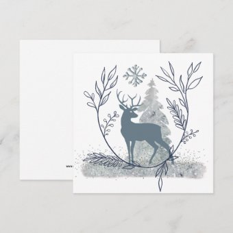 Snowy Glitter Winter Solstice Deer Holiday Card | Zazzle