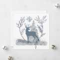 Snowy Glitter Winter Solstice Deer Holiday Card | Zazzle