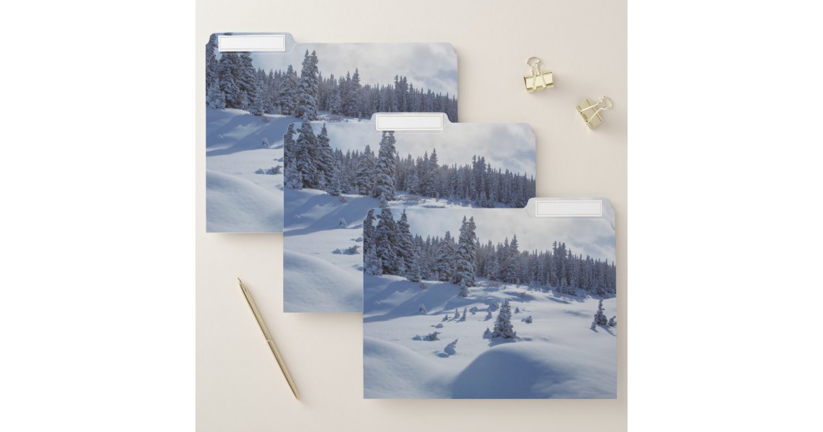 Snowy Landscape File Folder | Zazzle