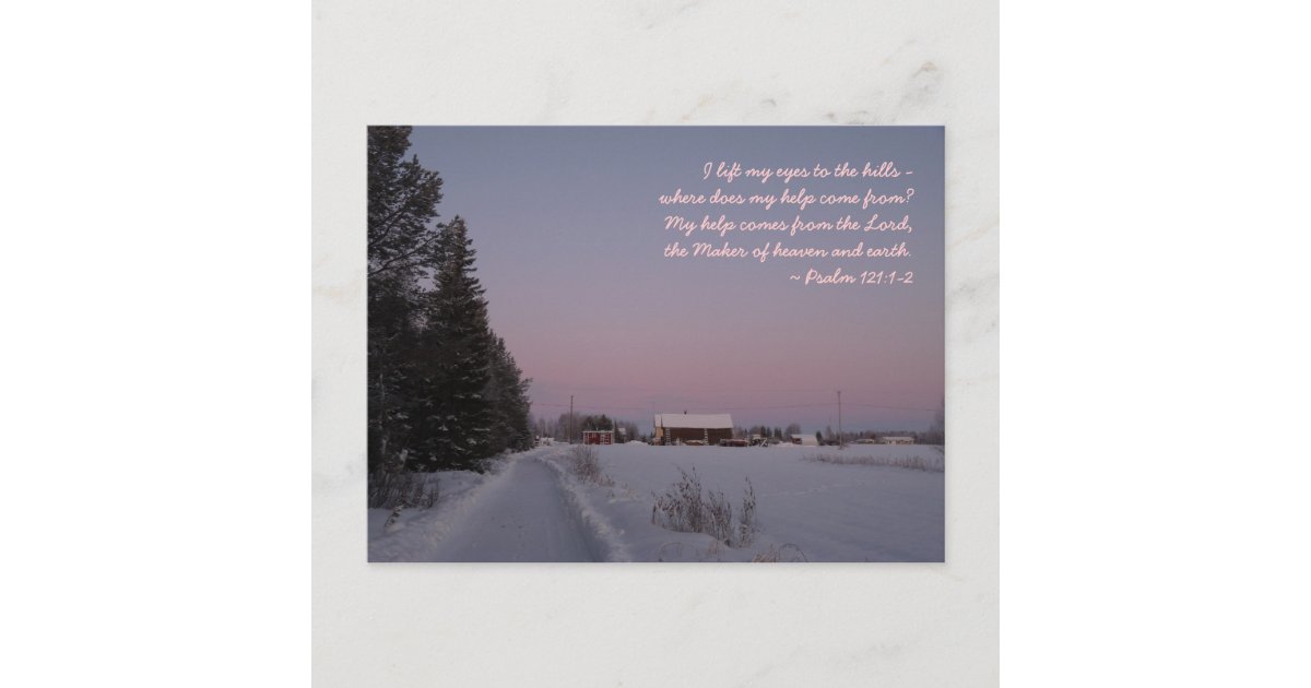 Snowy Landscape with a Bible Verse Postcard | Zazzle