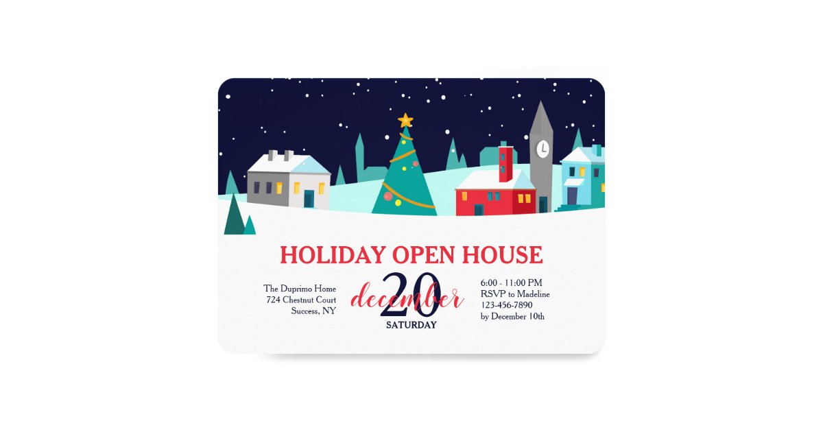 Snowy Open House Invitation | Zazzle.com