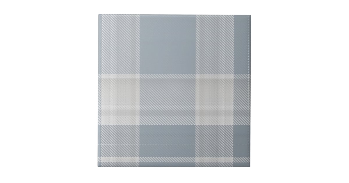 Snowy Plaid Ceramic Tile | Zazzle