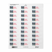 Snowy Red Barn Farm Christmas Return Address Label | Zazzle