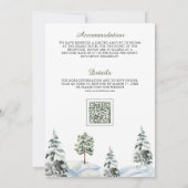 Snowy Red Barn Winter Christmas QR Code Wedding Invitation | Zazzle