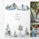 Snowy Red Barn Winter Christmas QR Code Wedding Tri-Fold Invitation ...