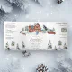 Snowy Red Barn Winter Christmas QR Code Wedding Tri-Fold Invitation ...