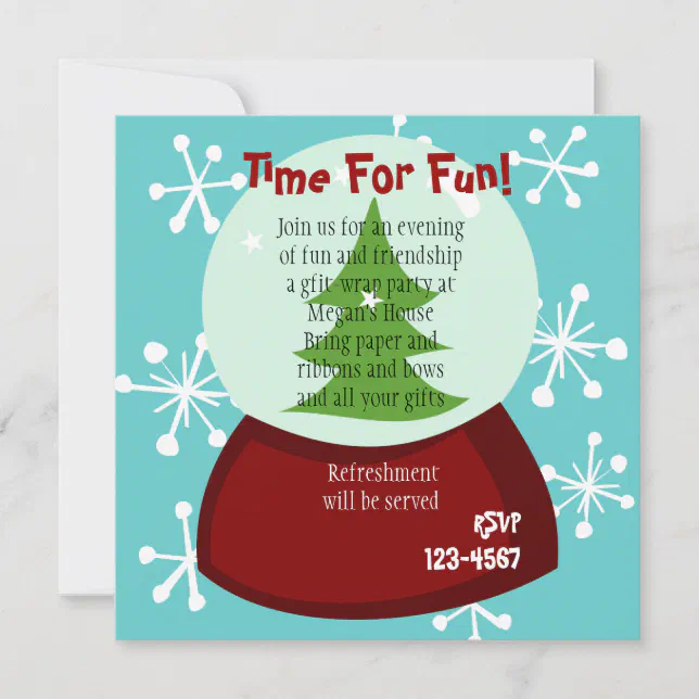 Snowy Snow-Globe Invitation | Zazzle