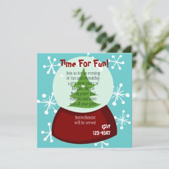 Snowy Snow-Globe Invitation | Zazzle