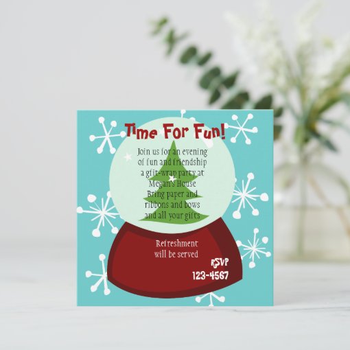 Snowy Snow-Globe Invitation | Zazzle